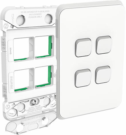 Clipsal Iconic 4 Gang Switch No Mech