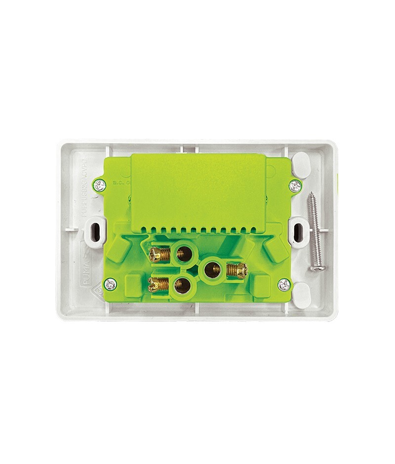 Trader Puma Vandal Proof 2 Gang Double Pole GPO With USB A&C 10A 250V