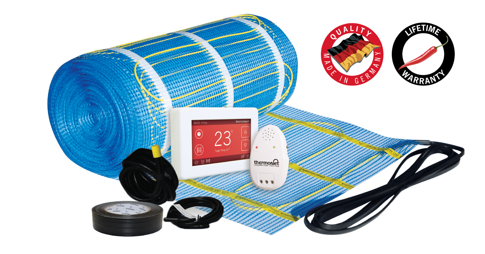 Thermonet 200W/m² In Screed Heating Kit with White Dual Controller