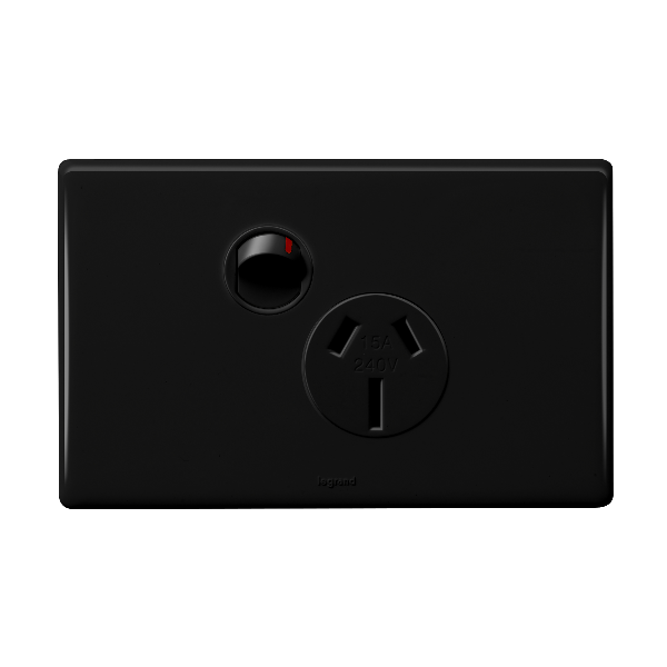 Legrand Excel Life 1 Gang GPO Black